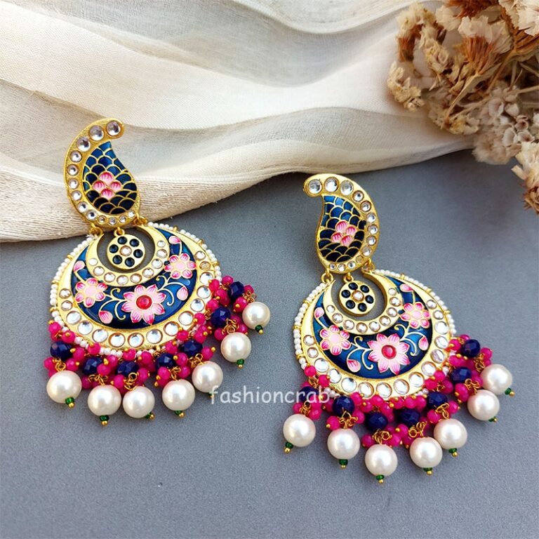 Meenakari Jewellery | Meenakari Earrings | Meenakari Kundan Set