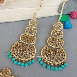 Rani Maang Tikka Set – Sea Green | FashionCrab.com