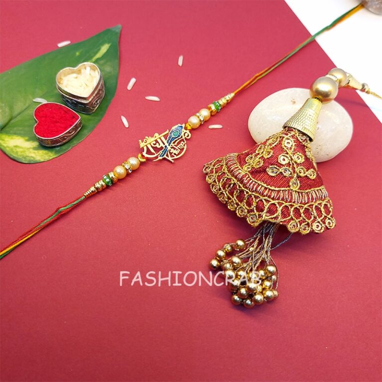 Radha Krishna Lumba Rakhi Set | FashionCrab.com
