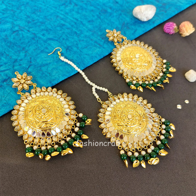MaangTikka | Maang Tikka with Earring Set | Tikka Set | Bridal