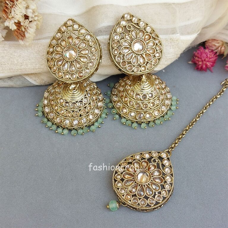MaangTikka | Maang Tikka with Earring Set | Tikka Set | Bridal