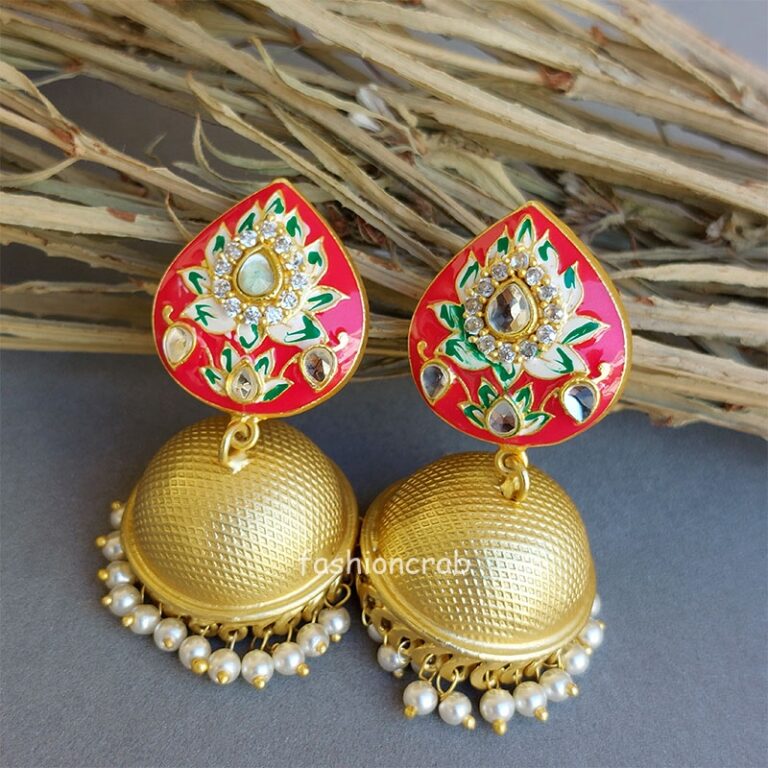 Meenakari Jewellery | Meenakari Earrings | Meenakari Kundan Set