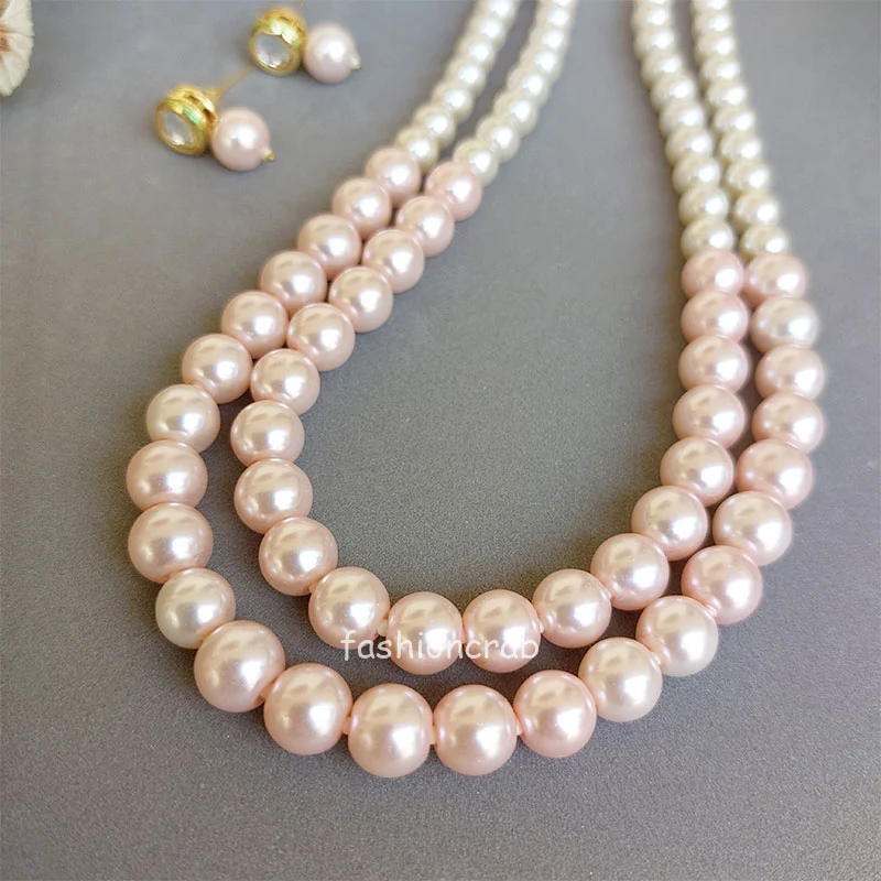 Two Colored Pearl Mala Set | FashionCrab.com