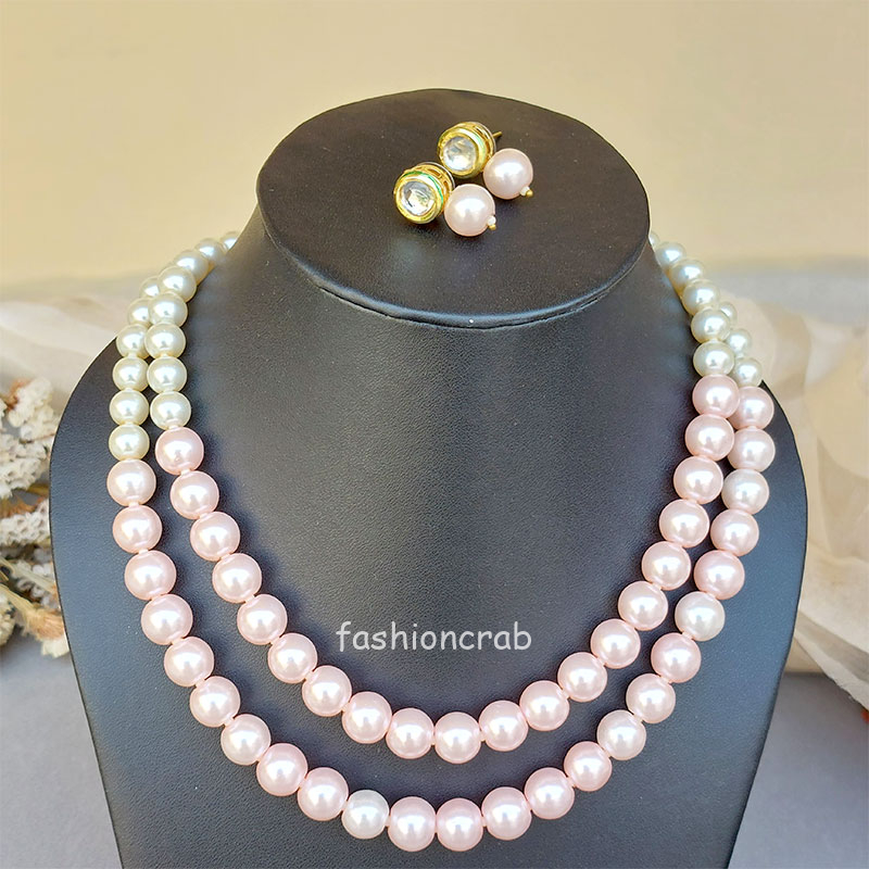 Two Colored Pearl Mala Set | FashionCrab.com