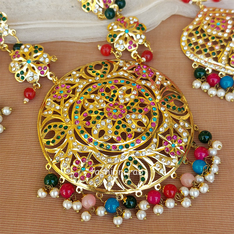 Multicolor Color Jadau Jewellery for Wedding | FashionCrab.com