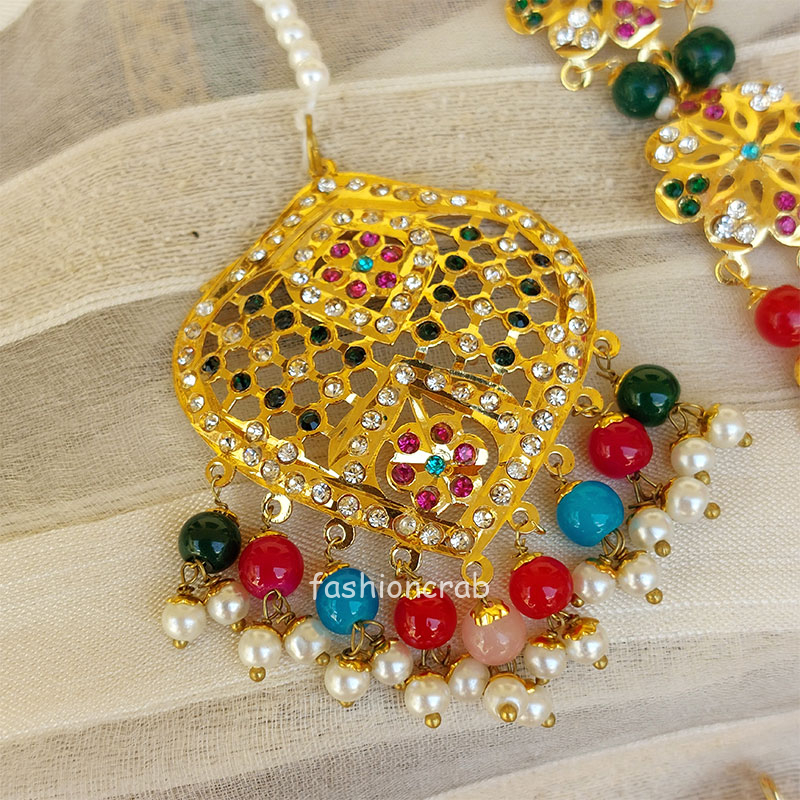 Multicolor Color Jadau Jewellery for Wedding | FashionCrab.com