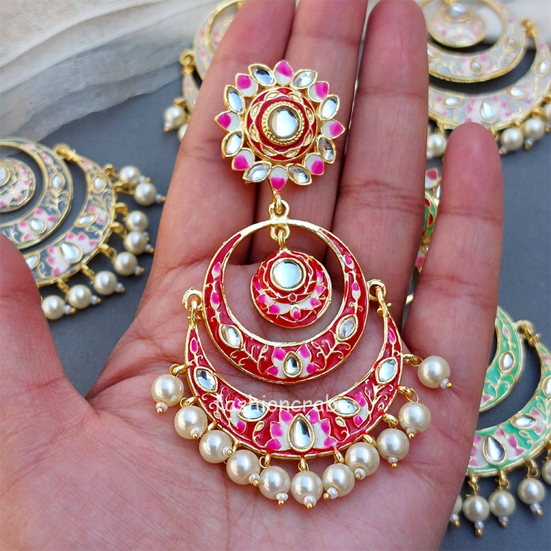 10 Assorted Meenakari Earrings - Earrings Combo Set of 10 | FashionCrab.com