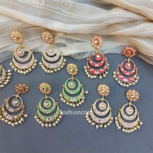 10 Assorted Meenakari Earrings - Earrings Combo Set of 10 | FashionCrab.com