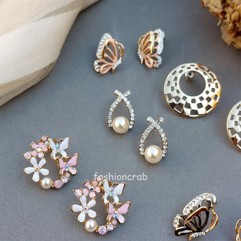 Earrings Combo Set of 6 - Assorted Stud Earrings | FashionCrab.com