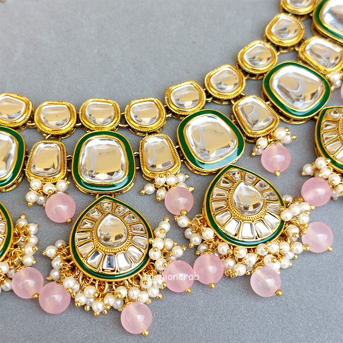 Pink Wedding Jewellery Set for Bride | FashionCrab.com
