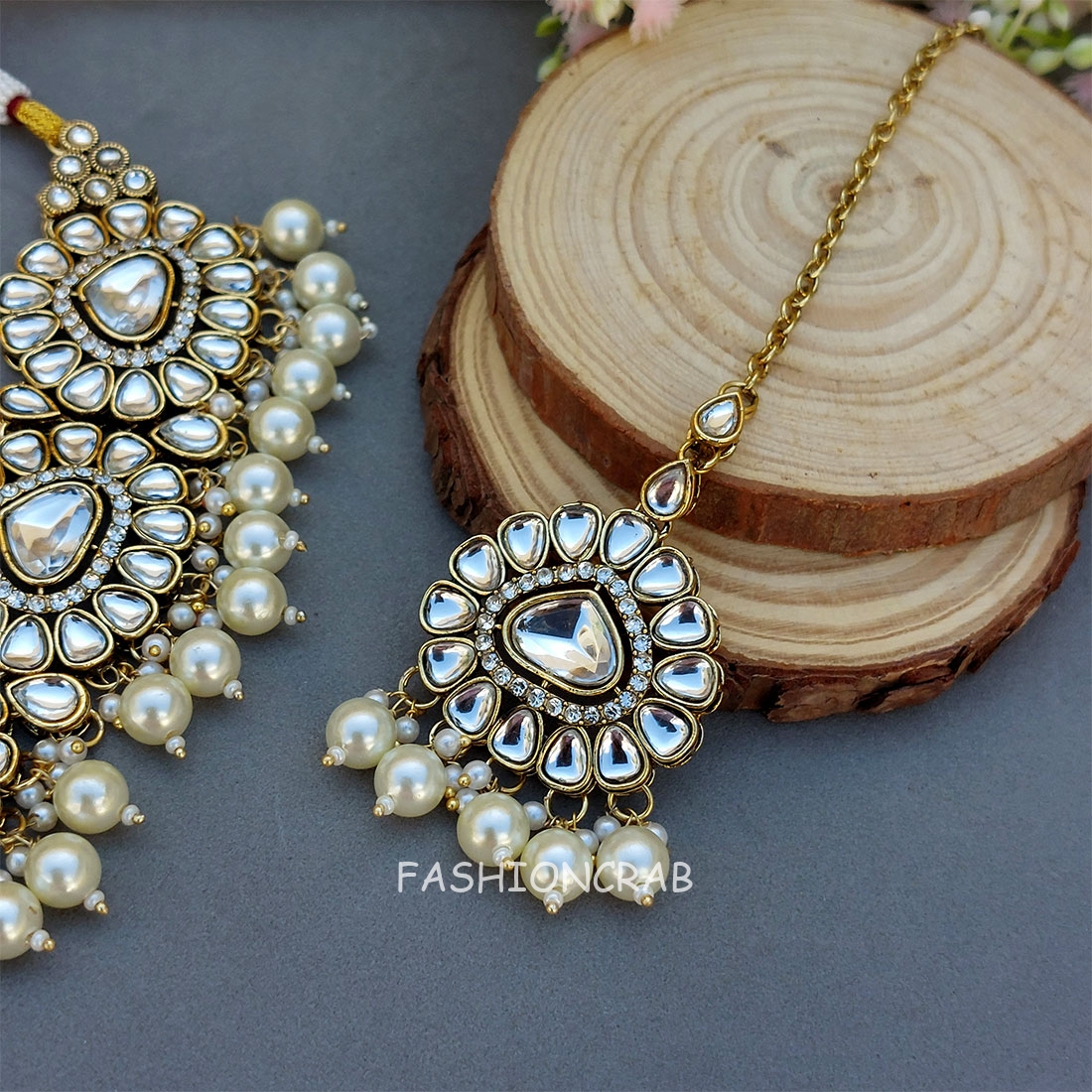 Monika Pearl Necklace and Earring Set - White | FashionCrab.com