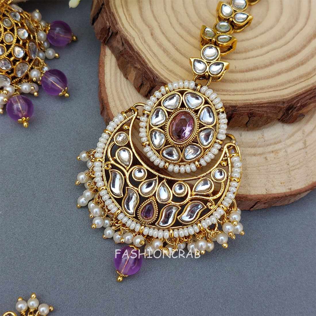 Rani Long Jewellery Set - Lavender | FashionCrab.com