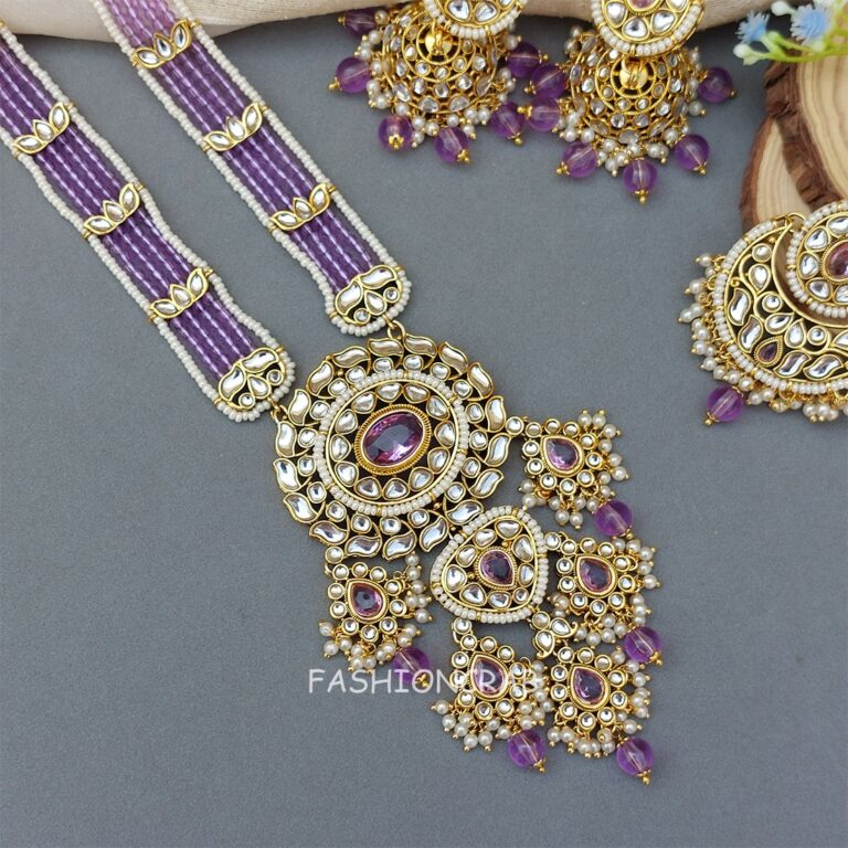 Rani Long Jewellery Set - Lavender | FashionCrab.com